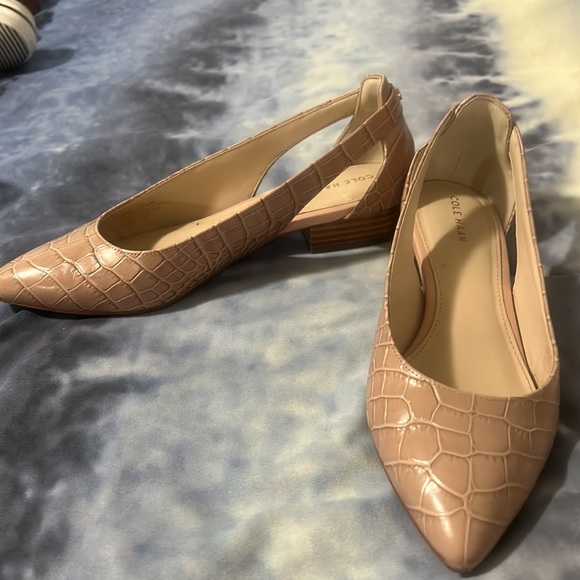 Cole Haan | Shoes | Cole Haan Pink Croc Flats With Back Cutouts | Poshmark